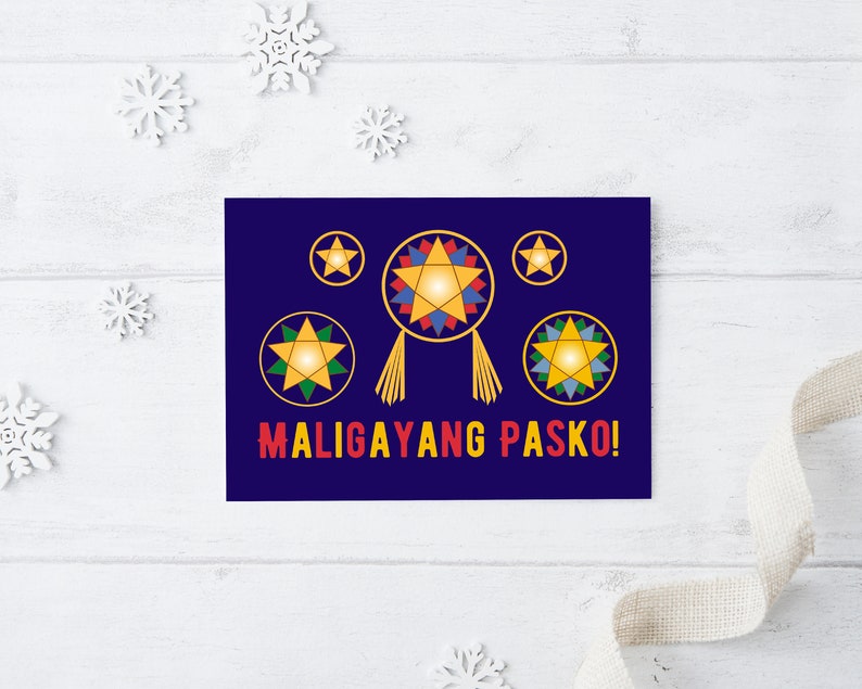 Printable Maligayang Pasko Christmas Card | Single Sided | Filipino ...