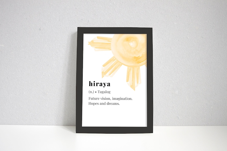 Hiraya Filipino Definition Art Print | Filipino Word Art | Philippine ...