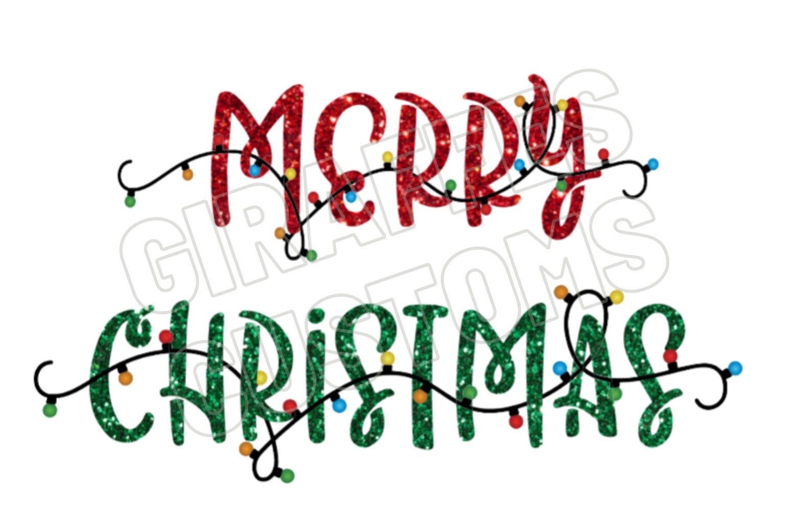 Merry Christmas Glitter Letters With Lights - Etsy