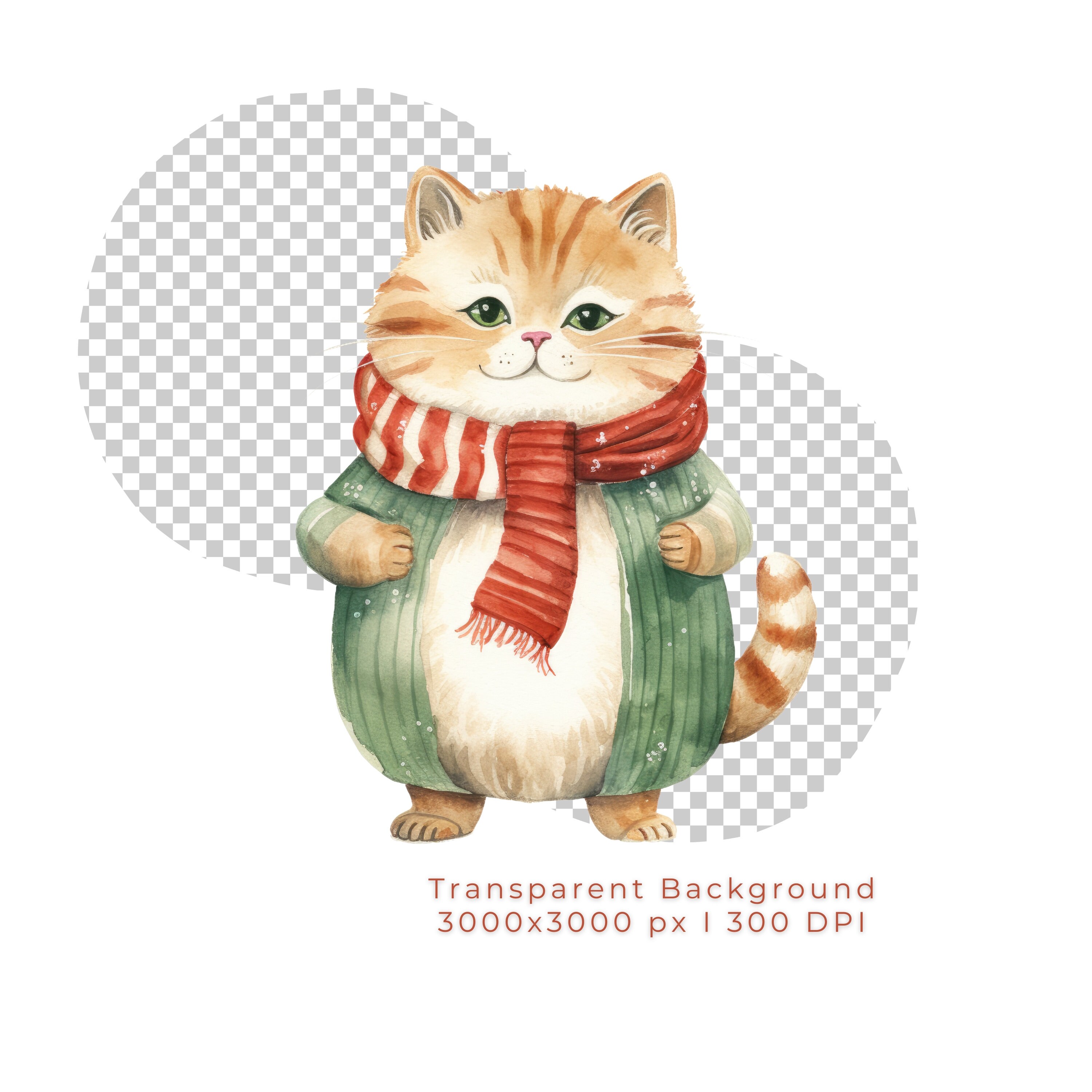 Watercolor Cats Christmas Clipart Bundle,20 Png,scrapbooking PNG ...