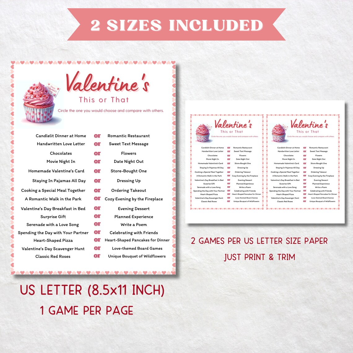 Valentines Day This or That Printable Game, Valentines Party Game ...