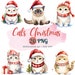 Watercolor Cats Christmas Clipart Bundle,20 Png,scrapbooking PNG ...