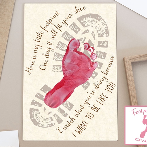 DAD Handprint Footprint Art Craft Father's Day Gift for - Etsy
