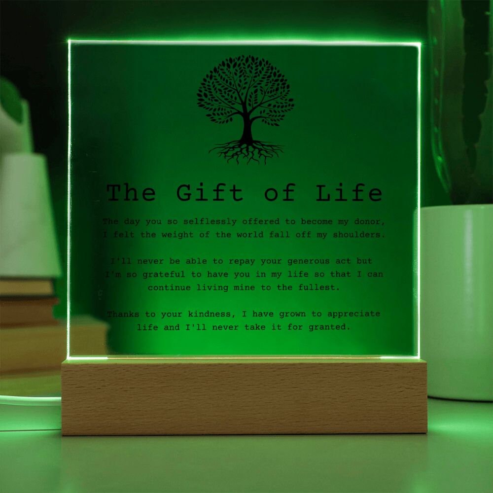 Gift of Life Acrylic Plaque, Transplant Anniversary, LED Home Decor - Etsy