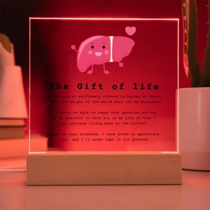 Liver Donor Gift of Life LED Acrylic Plaque, Liver Transplant ...