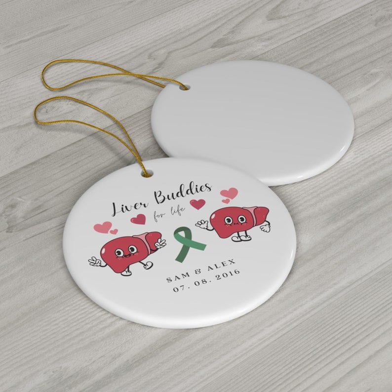 Personalized Liver Buddies Ceramic Ornament, Transplant Anniversary ...