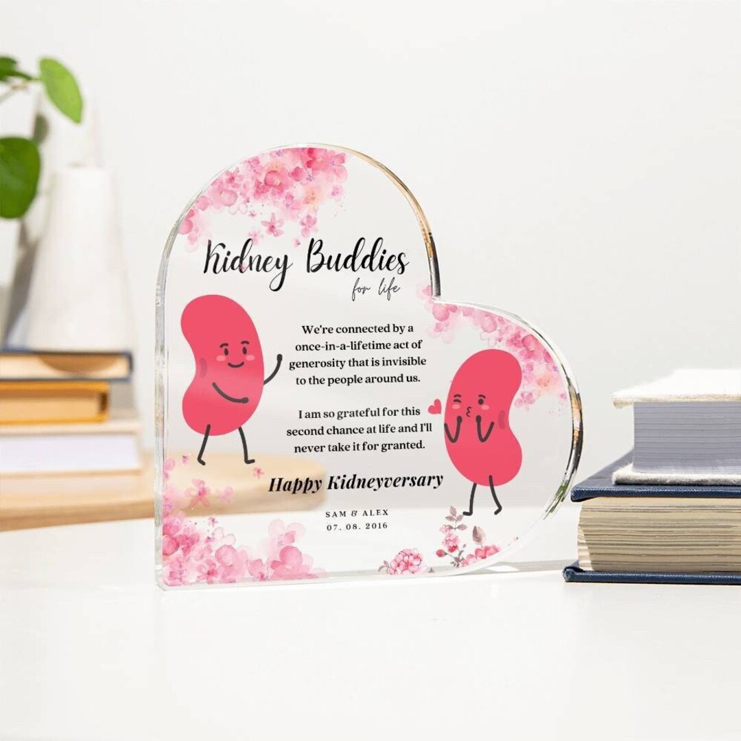 Kidney Buddy Acrylic Plaque, Transplant Anniversary Gift - Etsy