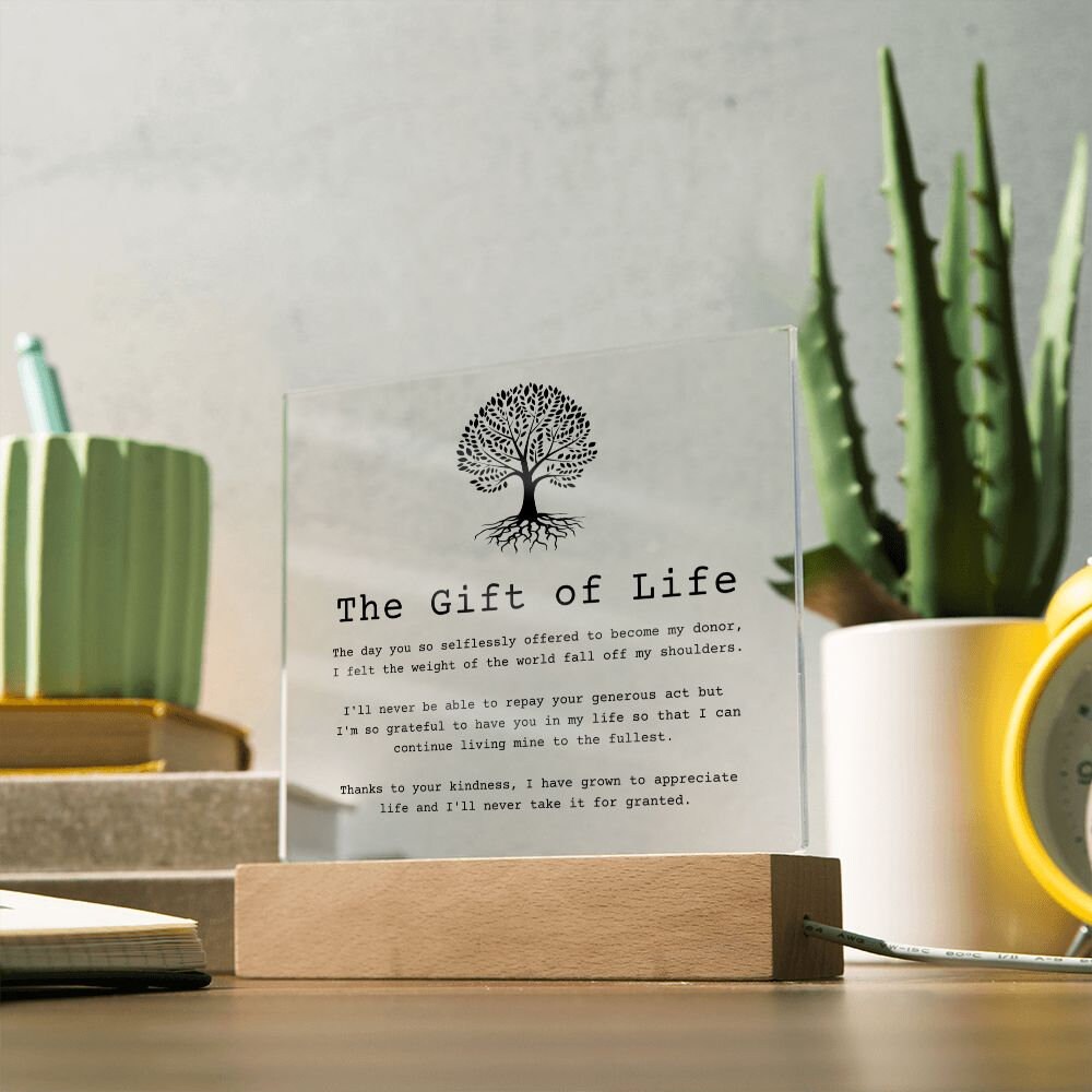 Gift of Life Acrylic Plaque, Transplant Anniversary, LED Home Decor - Etsy