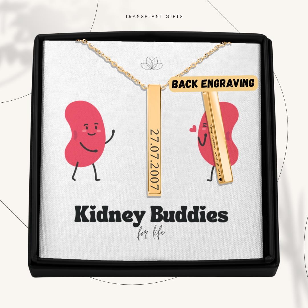 Kidney Buddies Custom Transplant Date Necklace, Transplant Anniversary ...