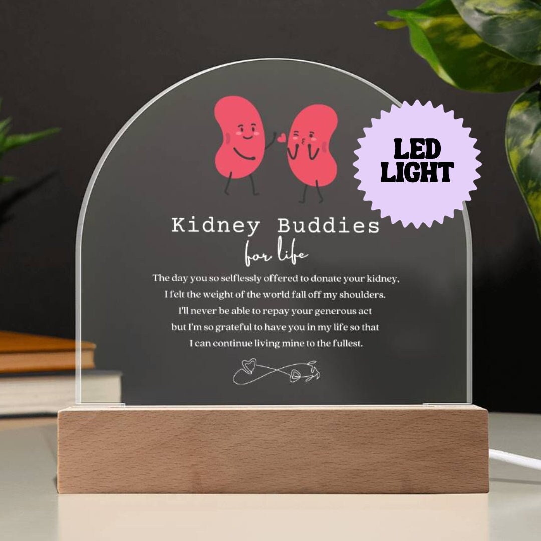 Kidney Buddies Acrylic Arch Transplant Anniversary Gift, Kidney Donor ...