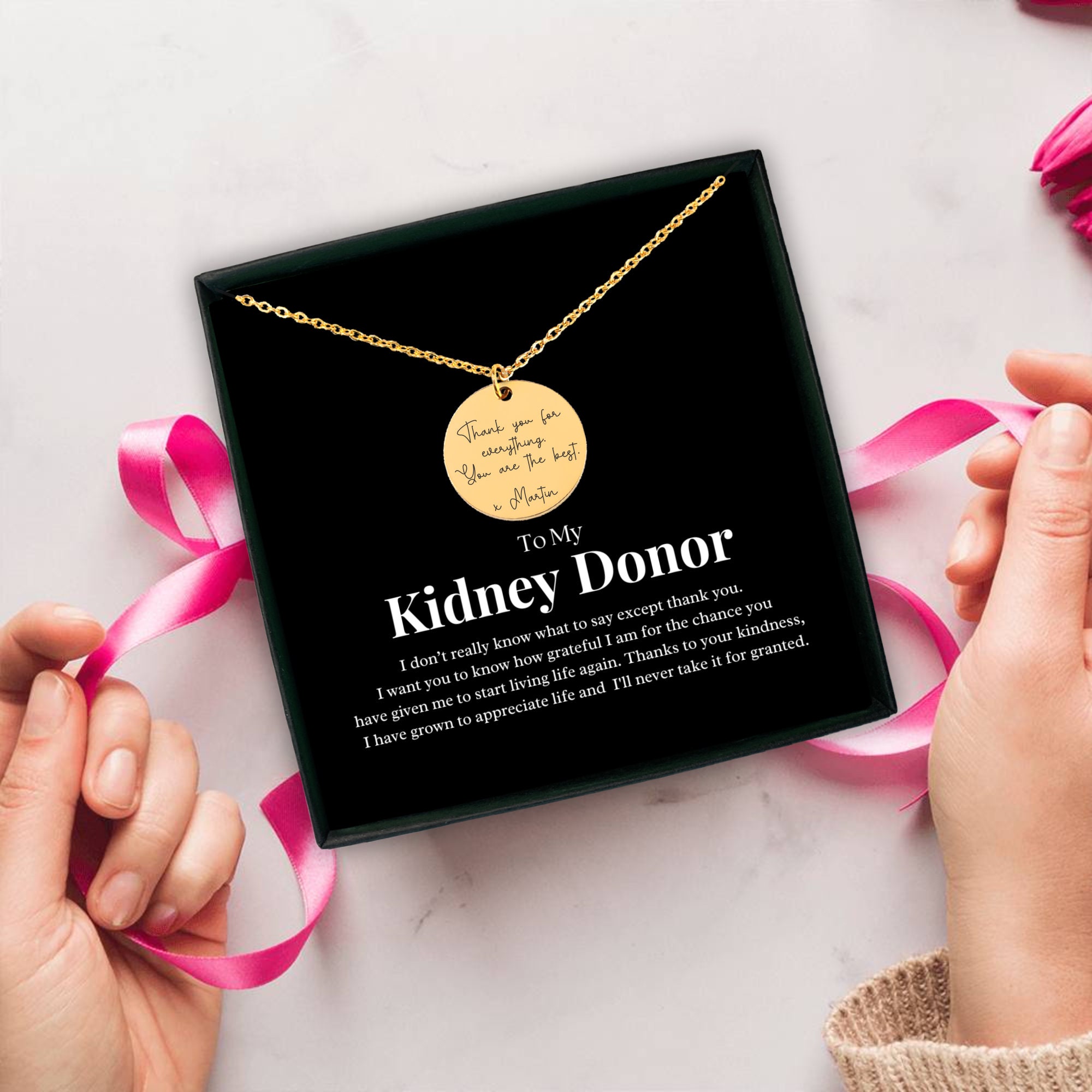 Custom Kidney Donor Pendant Necklace, Kidney Donot Gift, Kidney ...