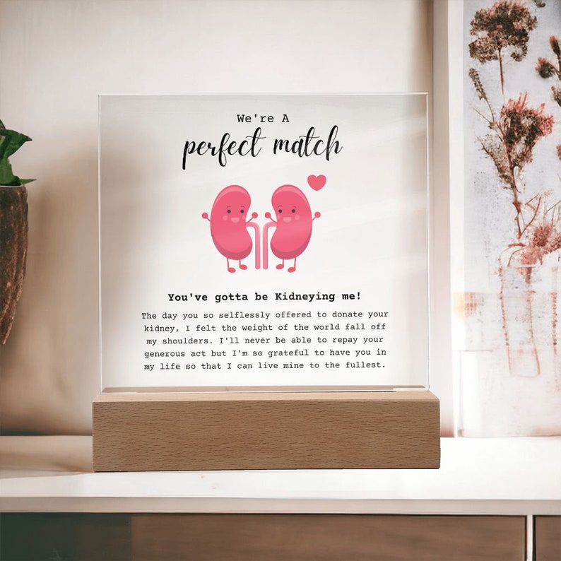 Kidney Donor LED Acrylic Plaque, Transplant Gift, Home Decor - Etsy