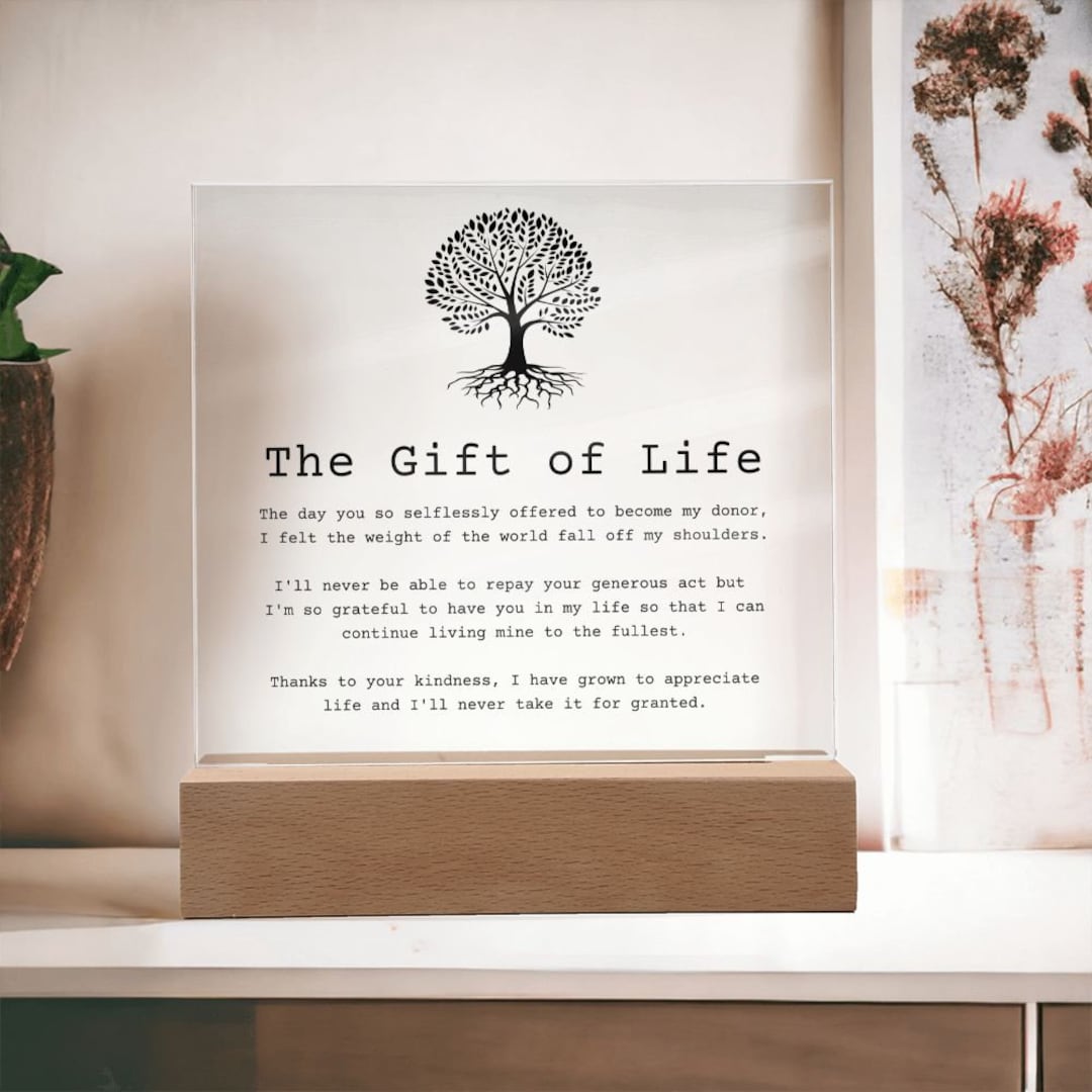 Gift of Life Acrylic Plaque, Transplant Anniversary, LED Home Decor - Etsy