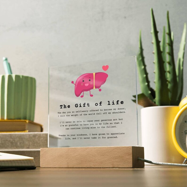 Liver Donor Gift of Life LED Acrylic Plaque, Liver Transplant ...