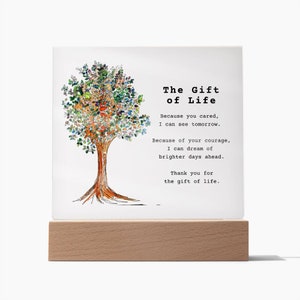 Gift of Life Acrylic Plaque, Transplant Anniversary LED Gift - Etsy