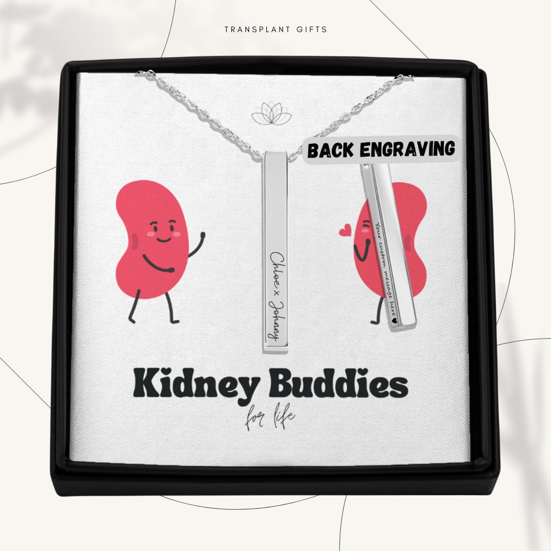 Kidney Buddies Custom Name Necklace, Transplant Anniversary Gift, Gift ...