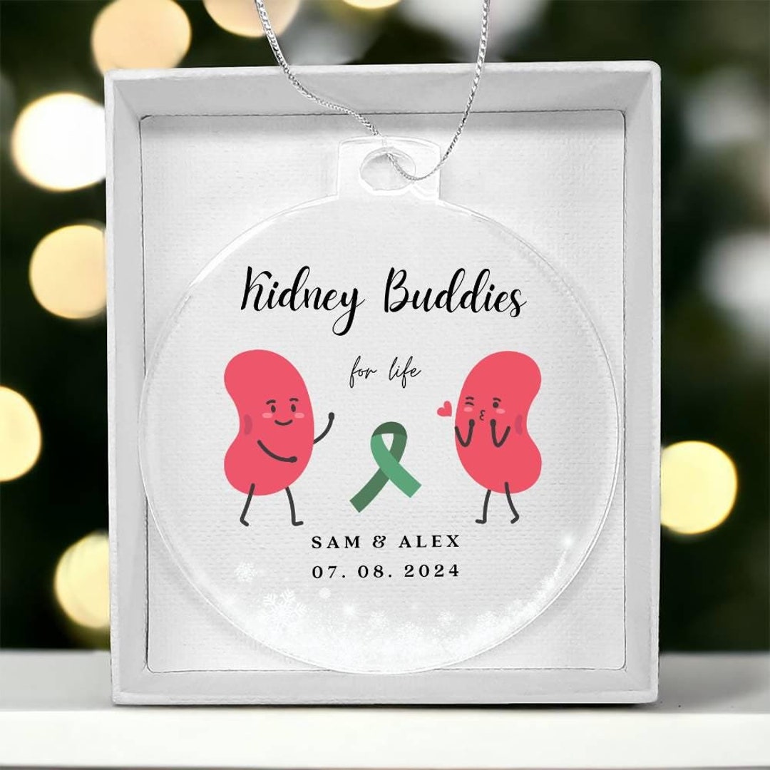 Personalized Kidney Buddies Acrylic Ornament, Transplant Anniversary ...