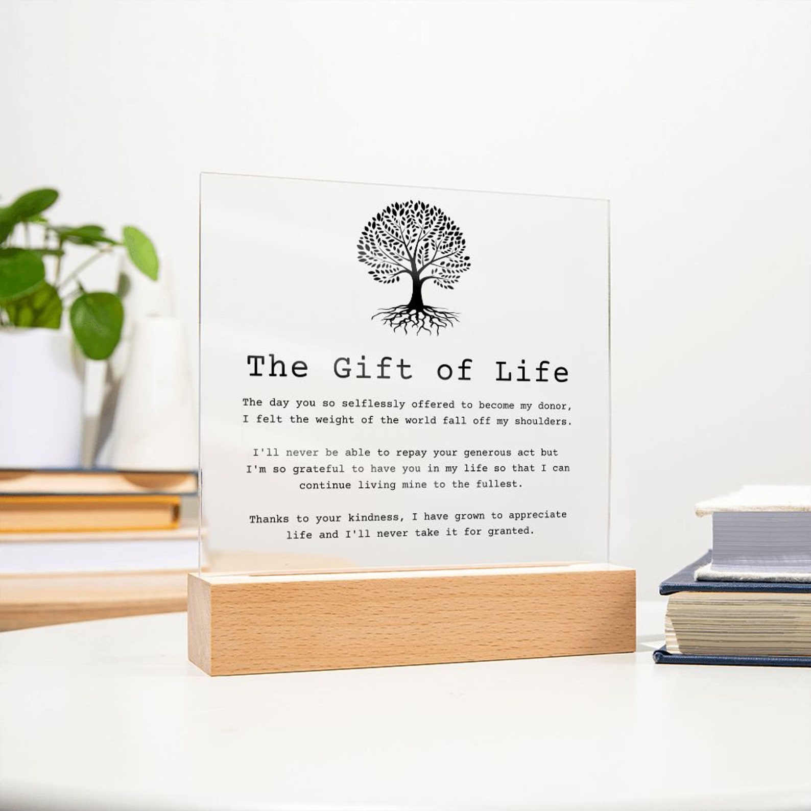 Gift of Life Acrylic Plaque, Transplant Anniversary, LED Home Decor - Etsy
