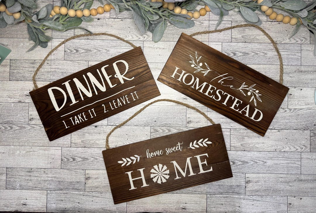 Wooden Farmhouse Signs, Rustic Farmhouse Decor, Homestead Sign, Home ...