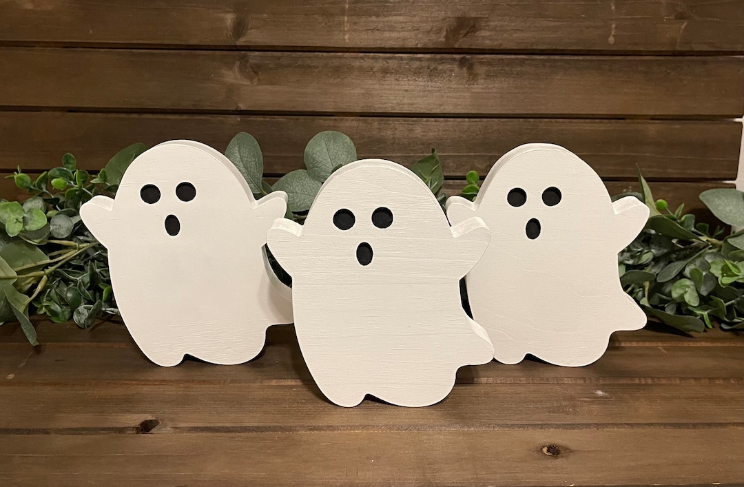Wooden Ghosts Halloween Table Decor Ghost Decor Cute Ghost - Etsy