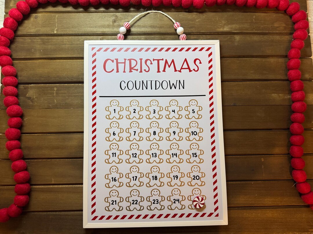 Christmas Countdown, Gingerbread Christmas Countdown, Christmas ...