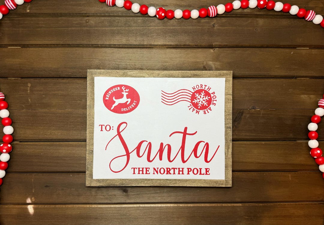North Pole Mail Sign, Letters to Santa Sign, Reindeer Delivery Sign - Etsy