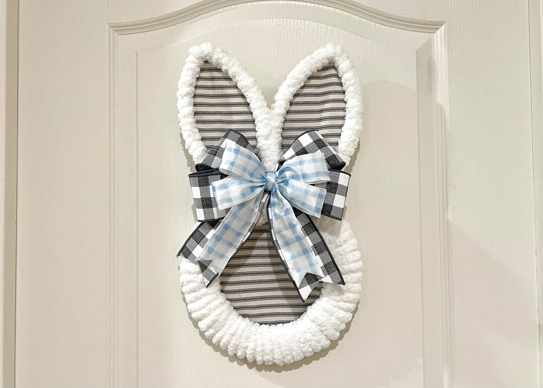 Bunny Wreath, Easter Wreath, Bunny Wreath for Front Door, Soft Bunny ...