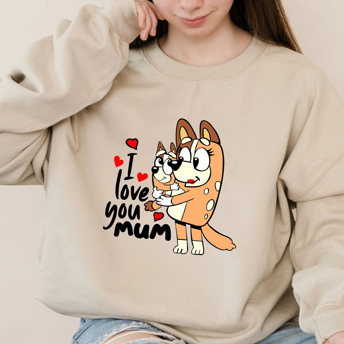 Bluey I Love You Mum Png, Bluey Family Instant Download Png, Ready to ...