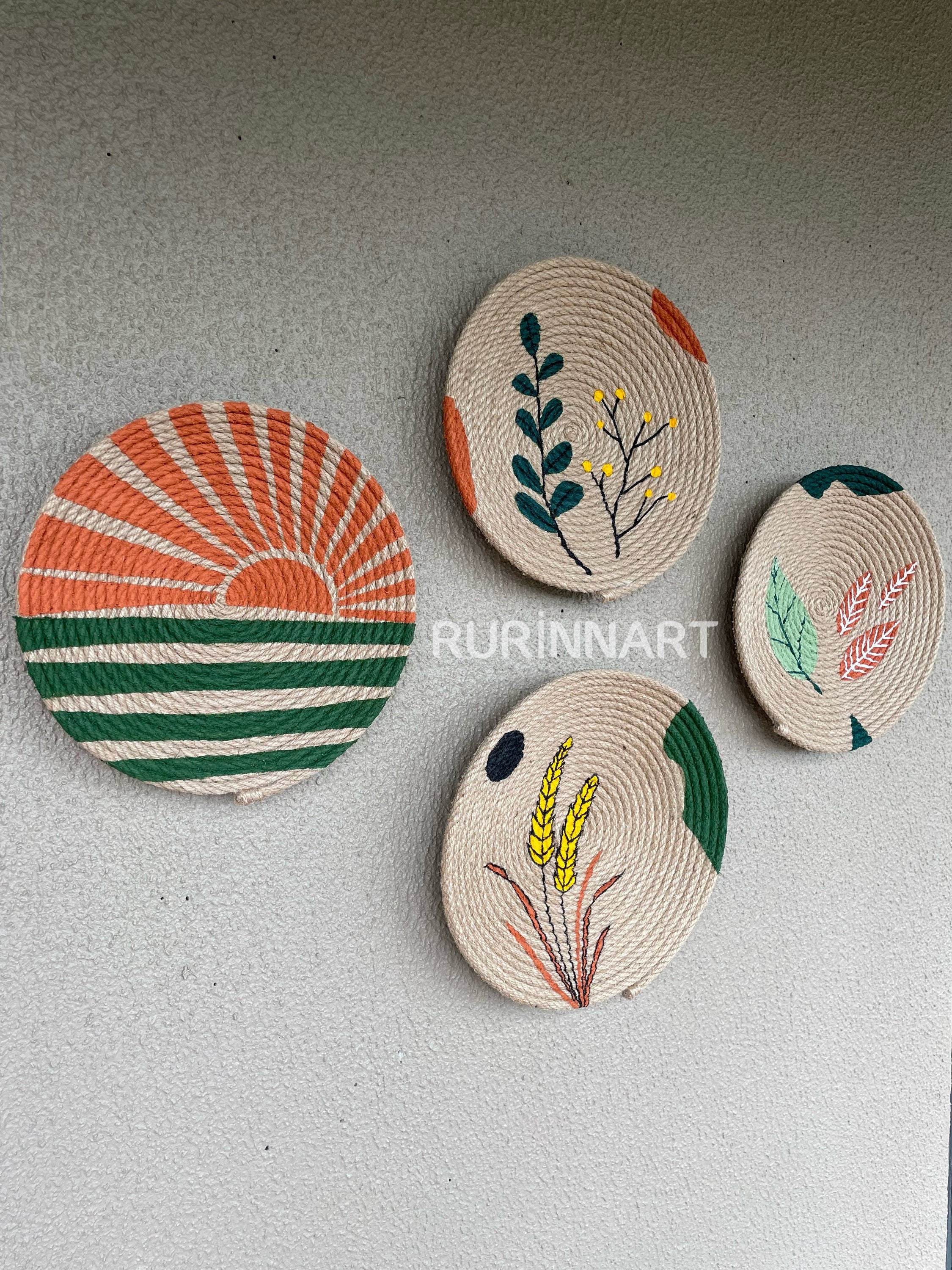 Woven Wall Basket, Wicker Round Plate, Wall Basket, Colourful Wall ...