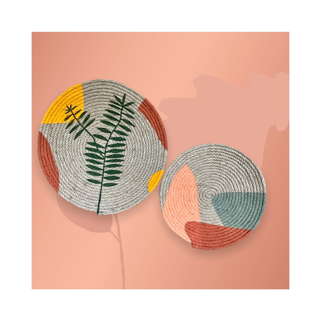 2er Set Boho Wicker Wandteller/Wicker Wandkorb/Boho Wanddekor ...