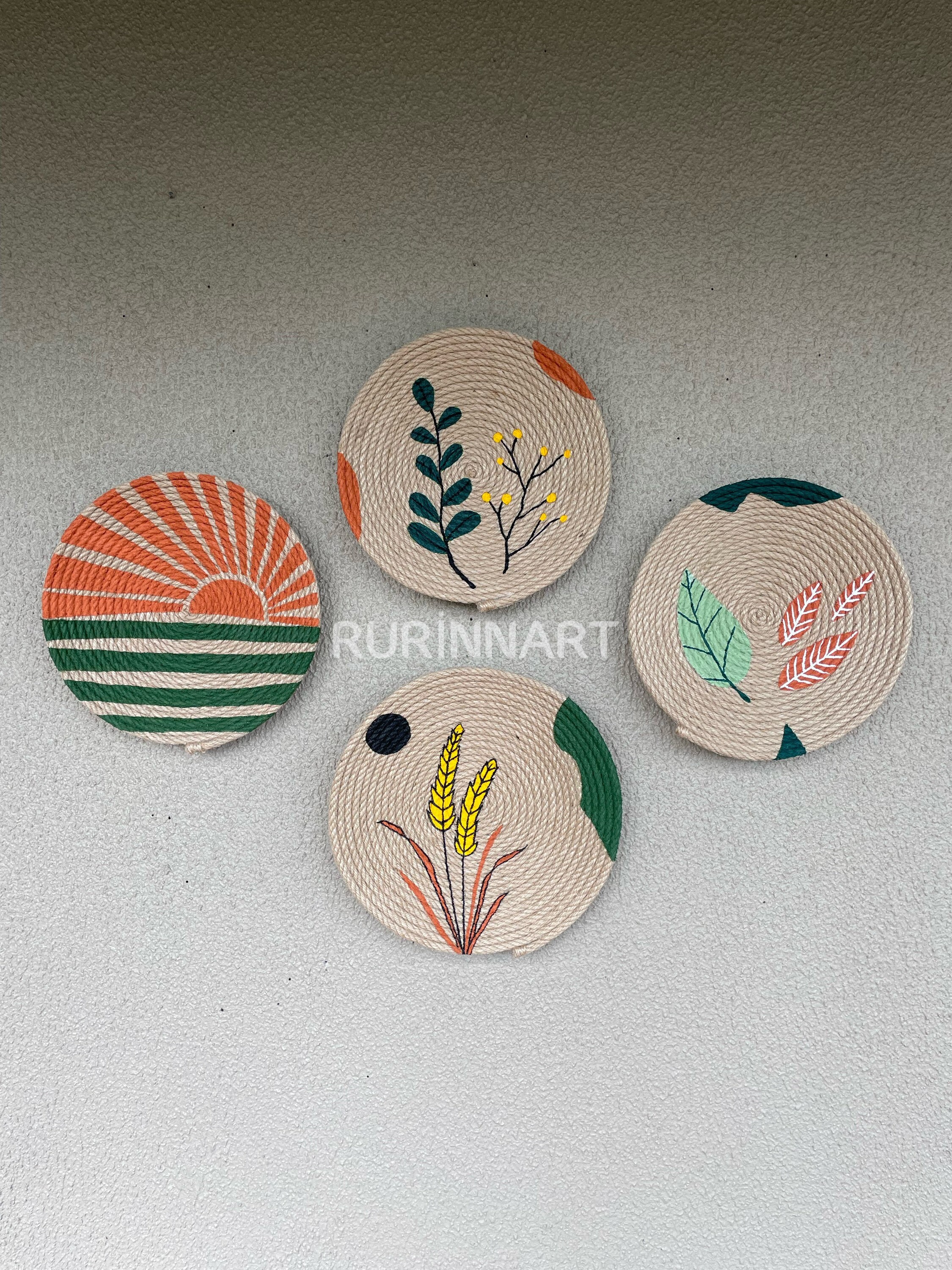 Woven Wall Basket, Wicker Round Plate, Wall Basket, Colourful Wall ...