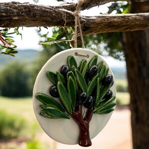 Handmade Ceramic Wall Hanging, Olive Tree Design, Kitchen Wall Art ...