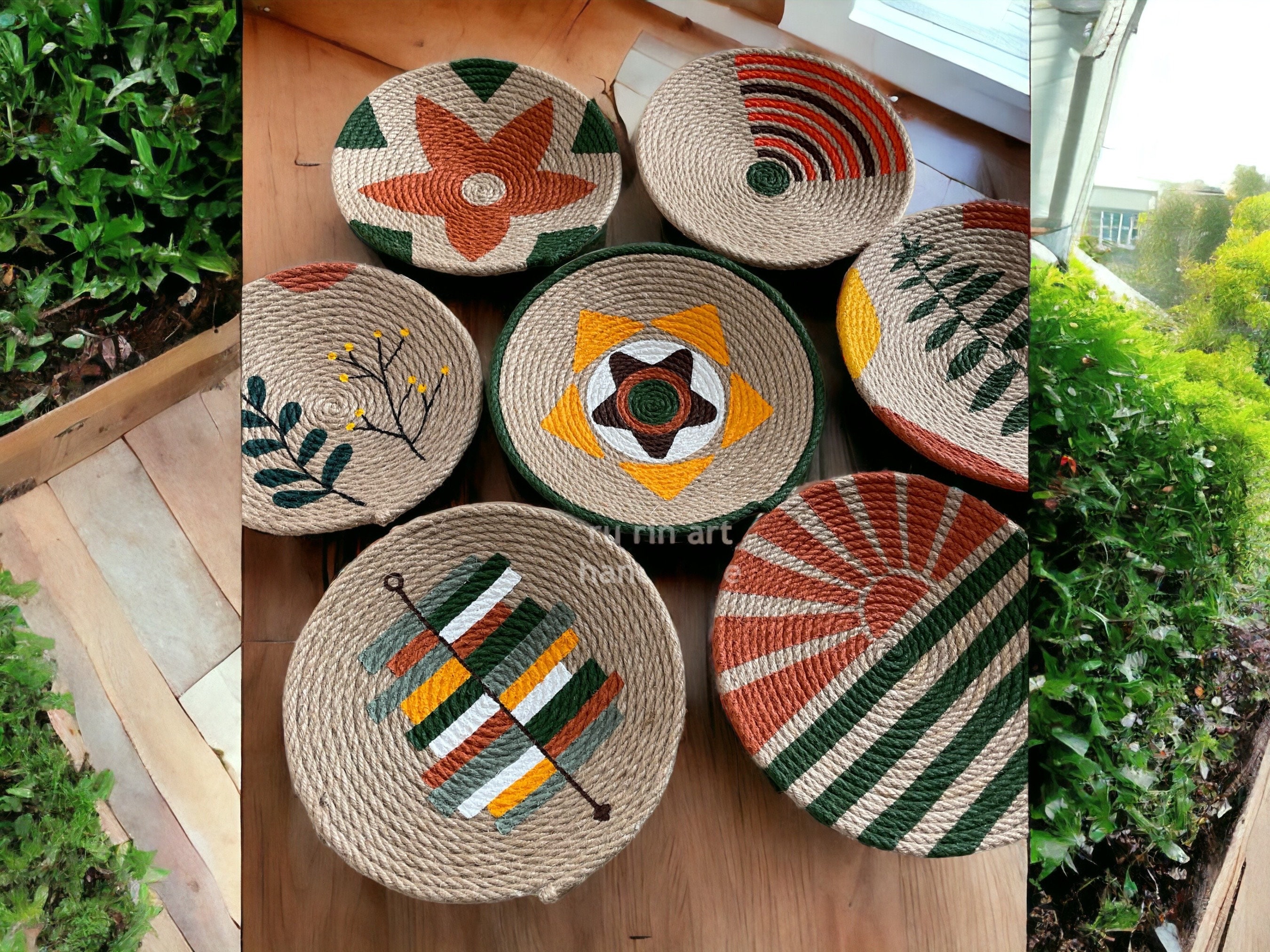 Colorful African Wall Plates, Boho Home Decor, Wall Decoration, Round ...