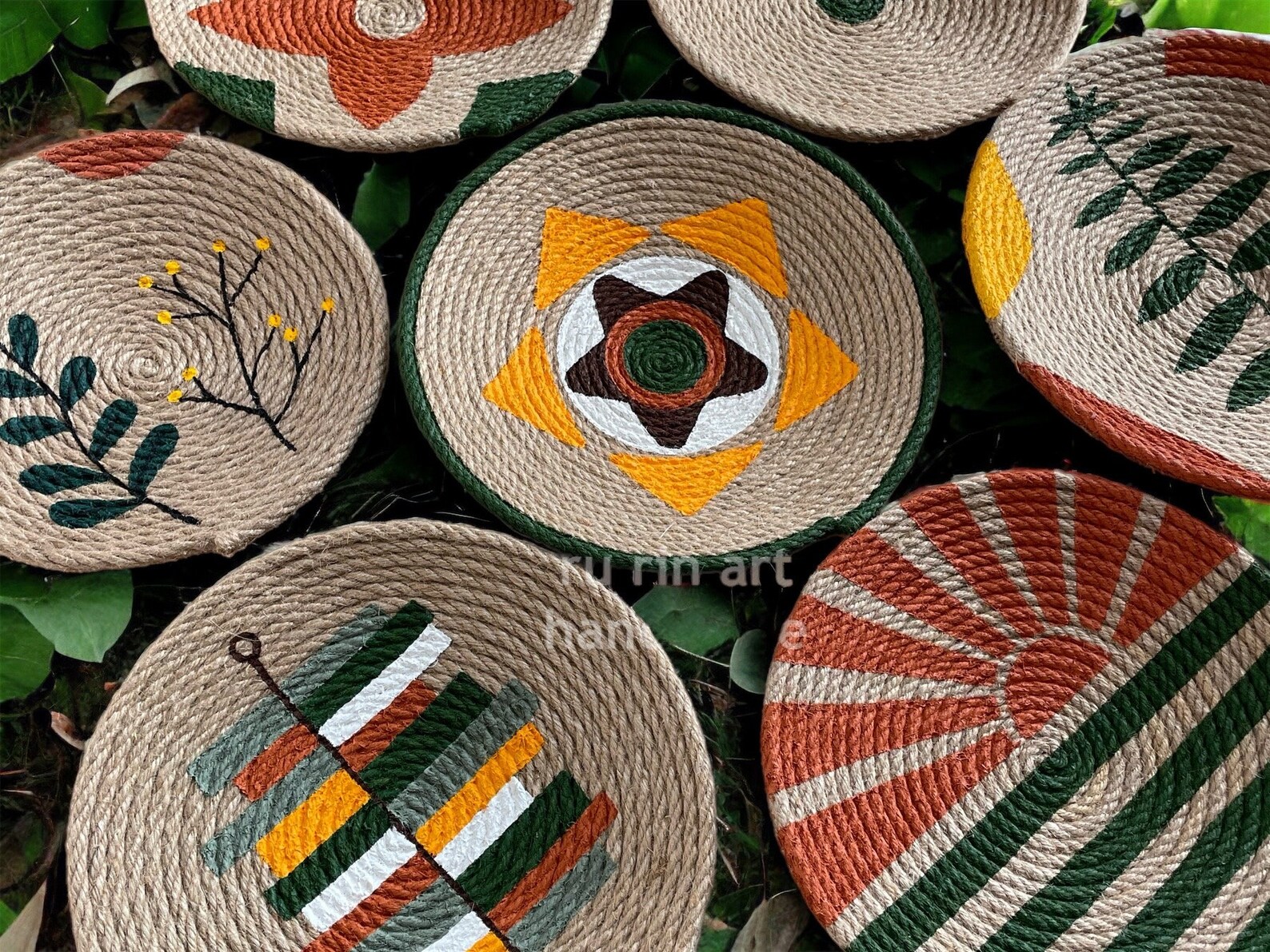 Colorful African Wall Plates, Boho Home Decor, Wall Decoration, Round ...