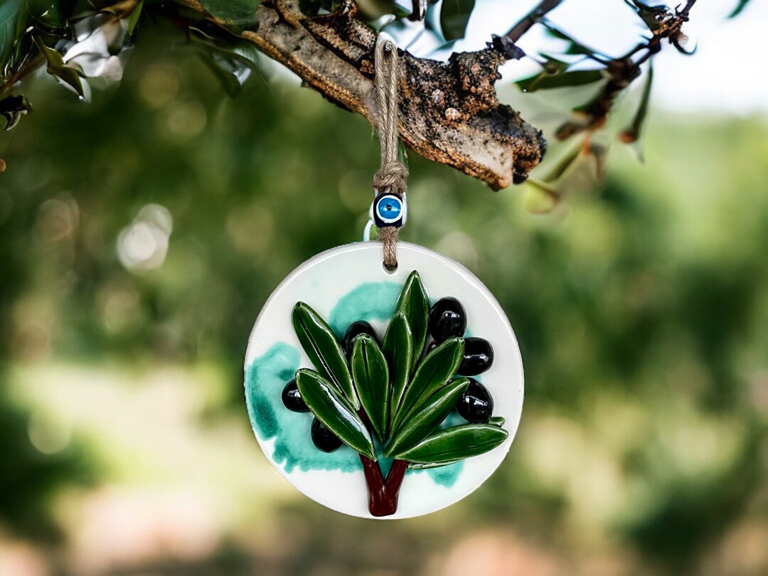 Handmade Ceramic Wall Hanging, Olive Tree Design, Kitchen Wall Art ...