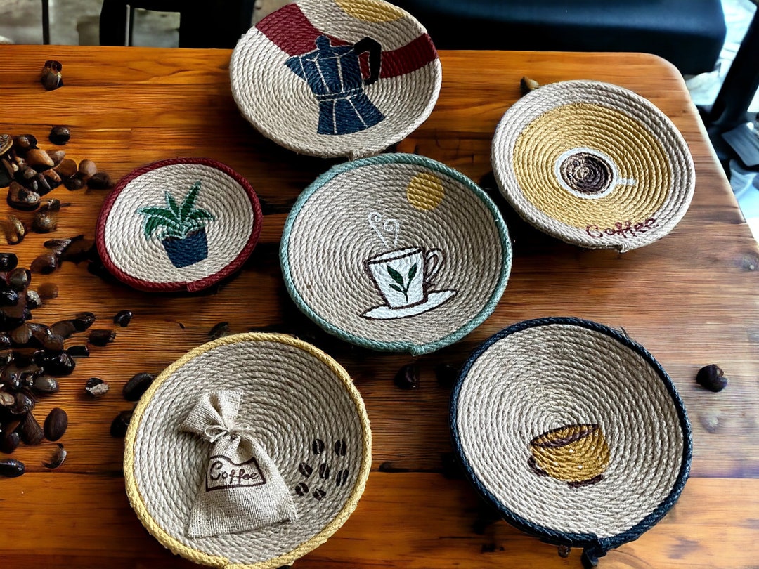 African Baskets, Wicker Wall Plates, Coffee Design, Kitchen Decoration ...