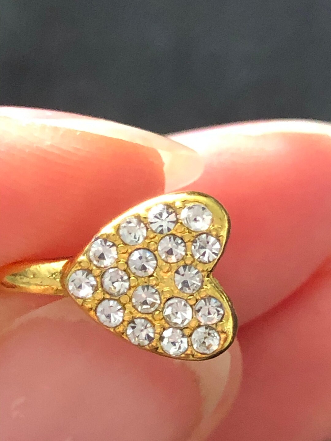Sparkly Gold Diamanté Heart Fake Nose Piercing - Etsy