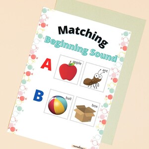 Beginning Sound Matching Activity, Phonics Sorting Game, Preschool ...
