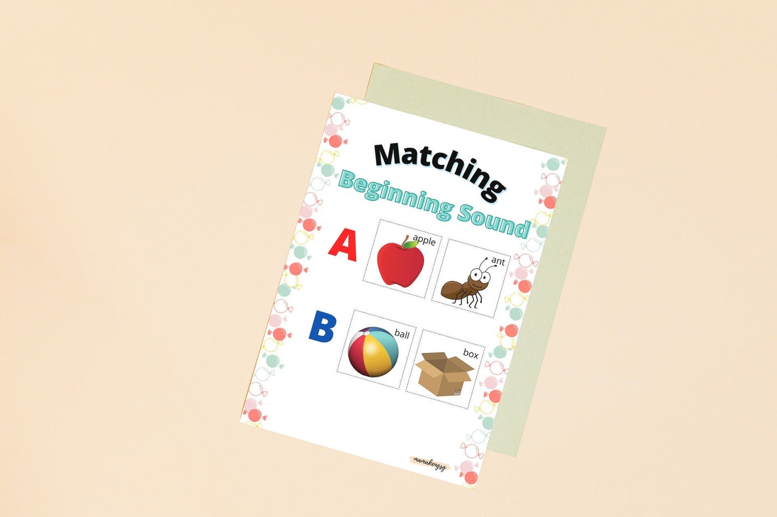 Beginning Sound Matching Activity, Phonics Sorting Game, Preschool ...