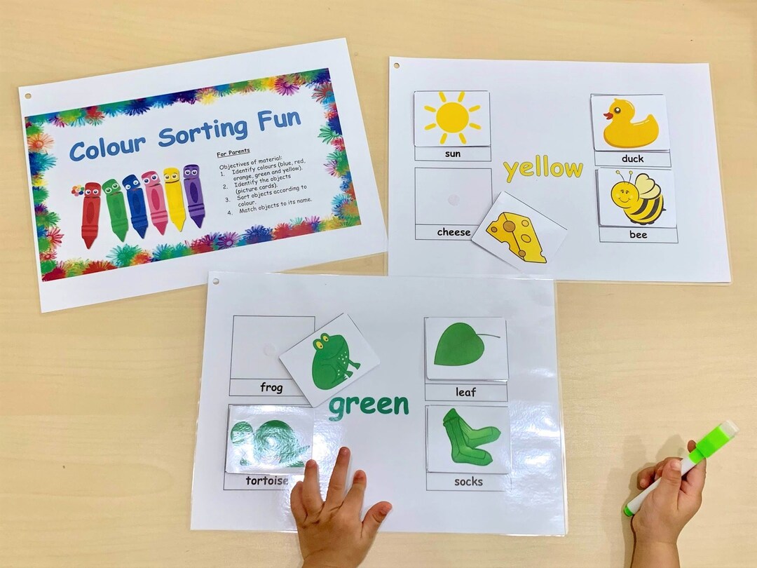 Colors Matching Activity, Sorting Game, Preschool Lessons, Printable ...