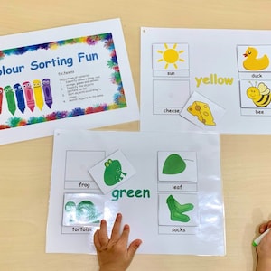 Colors Matching Activity, Sorting Game, Preschool Lessons, Printable ...