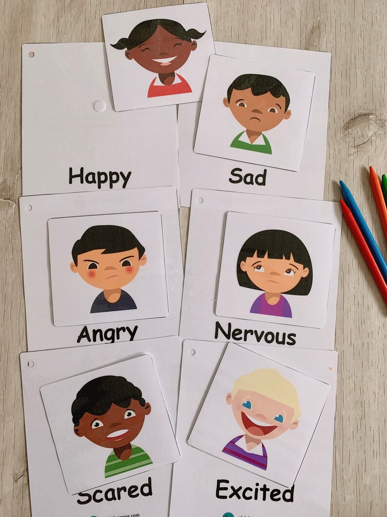 Feelings & Emotions Matching Activity, Preschool Flashcards Lessons ...