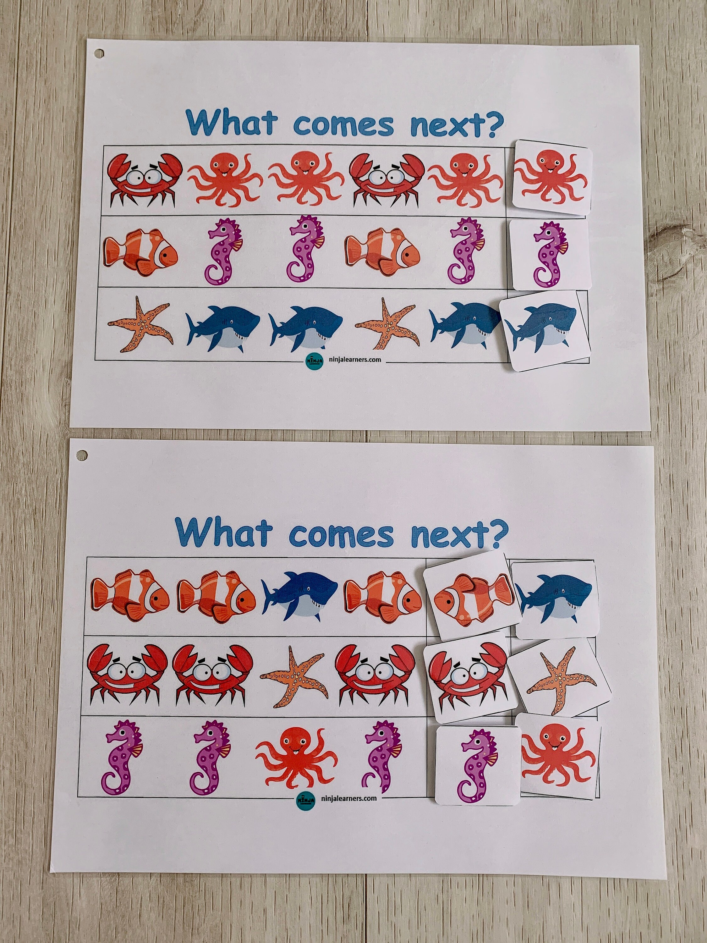 Preschool Patterns & Sequence Activity, Animals Matching Game ...