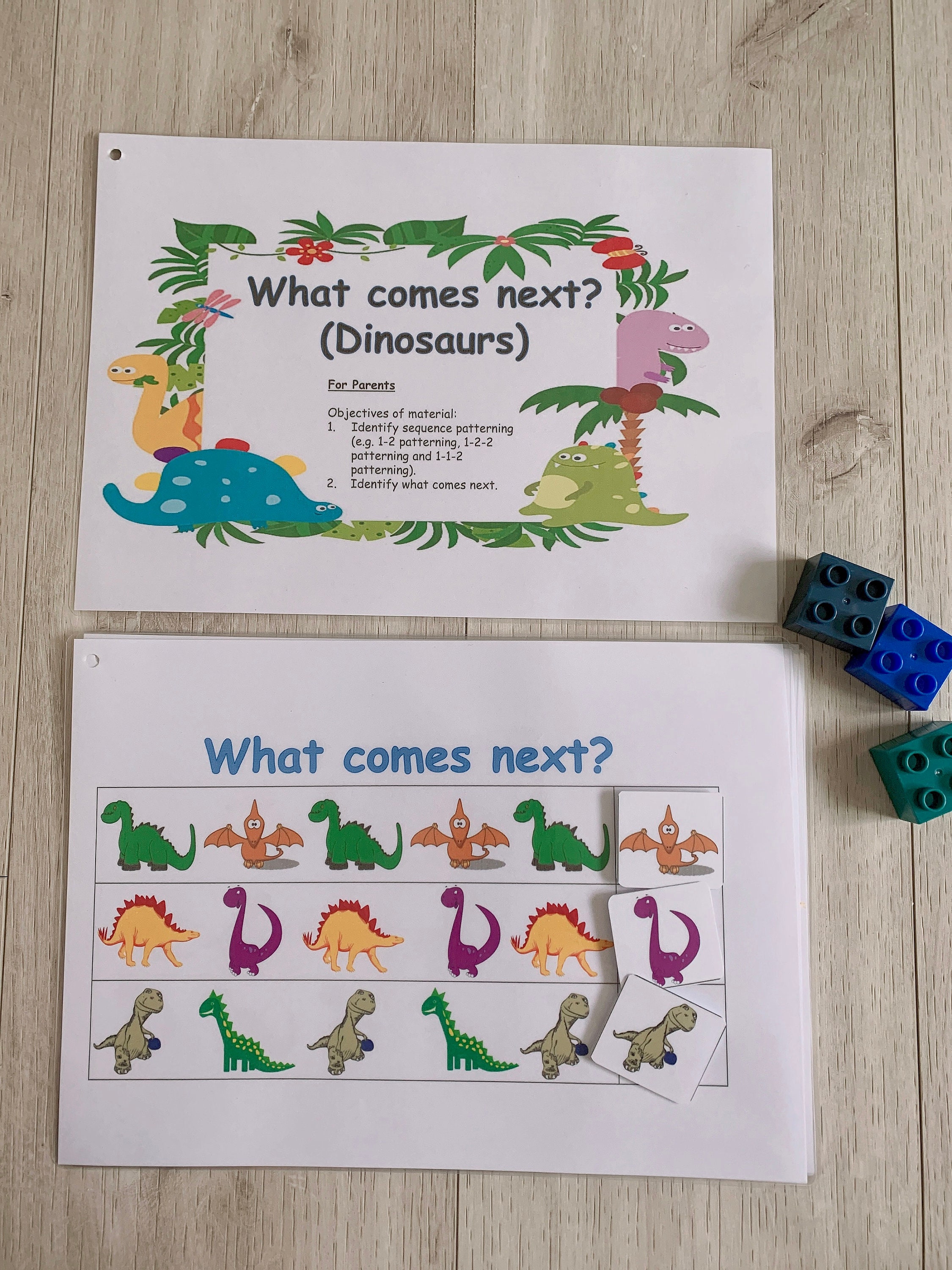 Preschool Patterns & Sequence Activity, Animals Matching Game ...