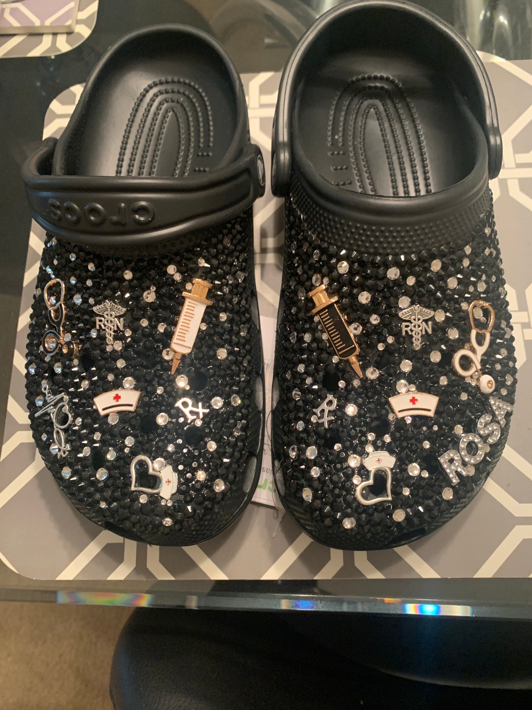 Custom Bling Nurse Crocs - Etsy