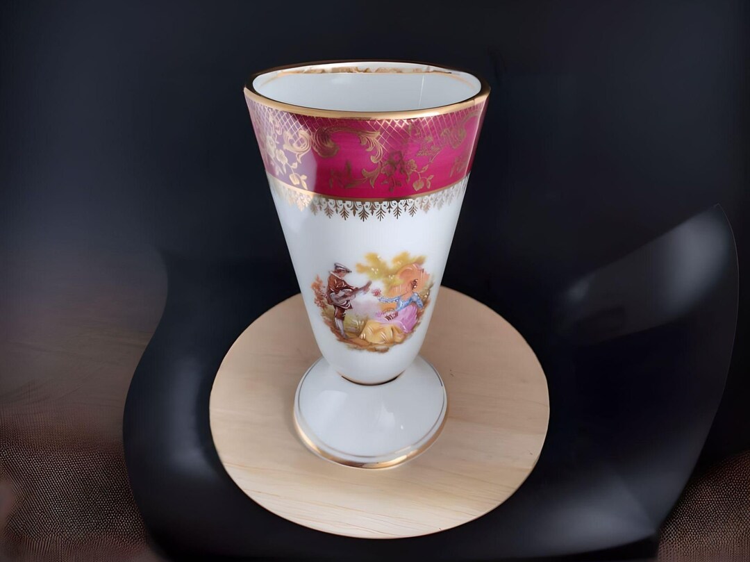 Porcelain Mug, Mazagran in Limoges Porcelain, Gallant Scene by ...