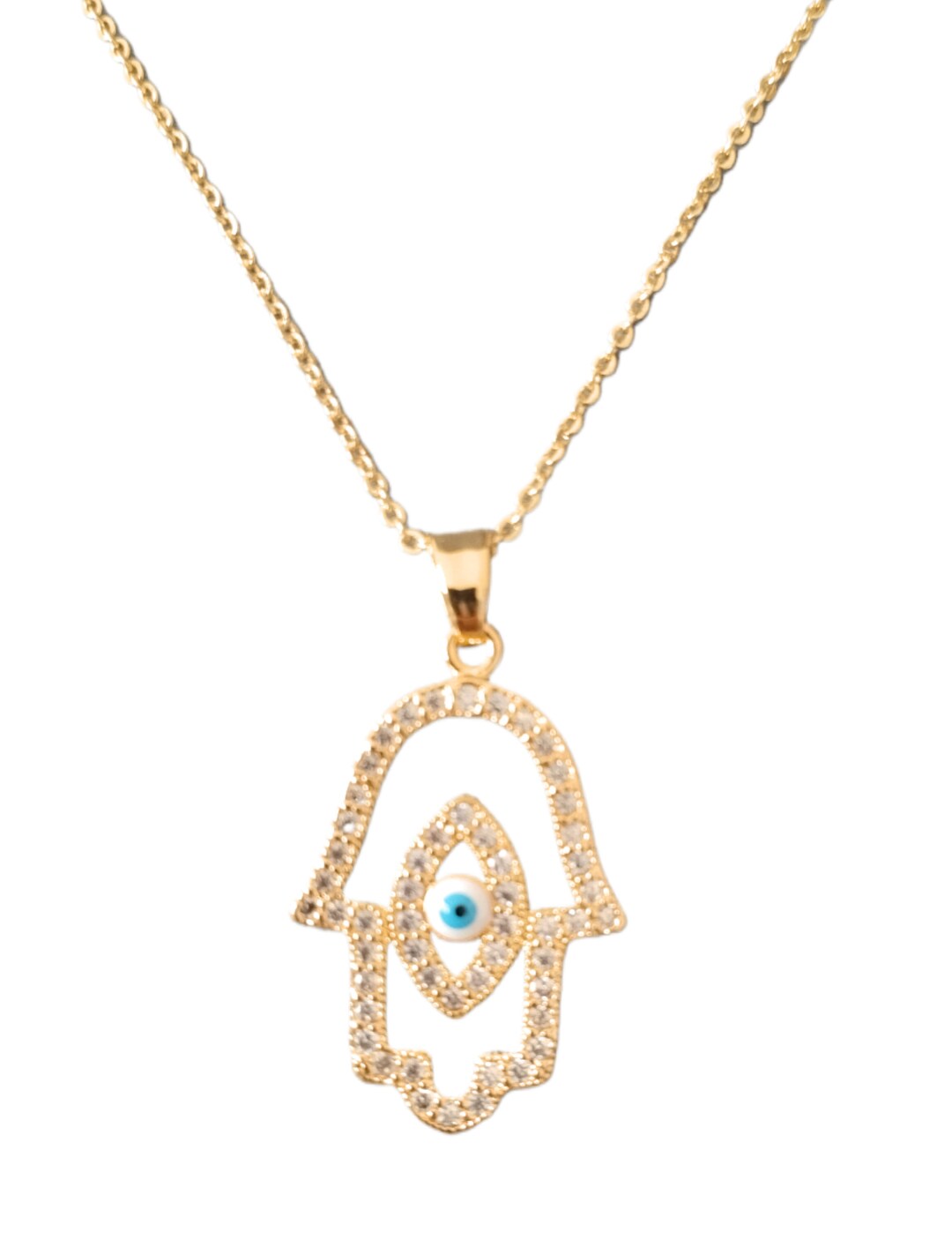 Hand of Fatima Pendant Necklace, Gold Plated Hamsa Necklace, Fatima ...