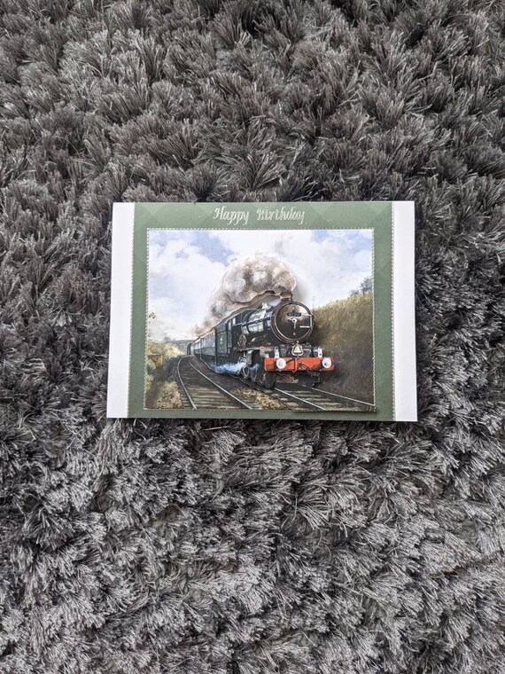 Handmade Happy Birthday Train Card - Etsy