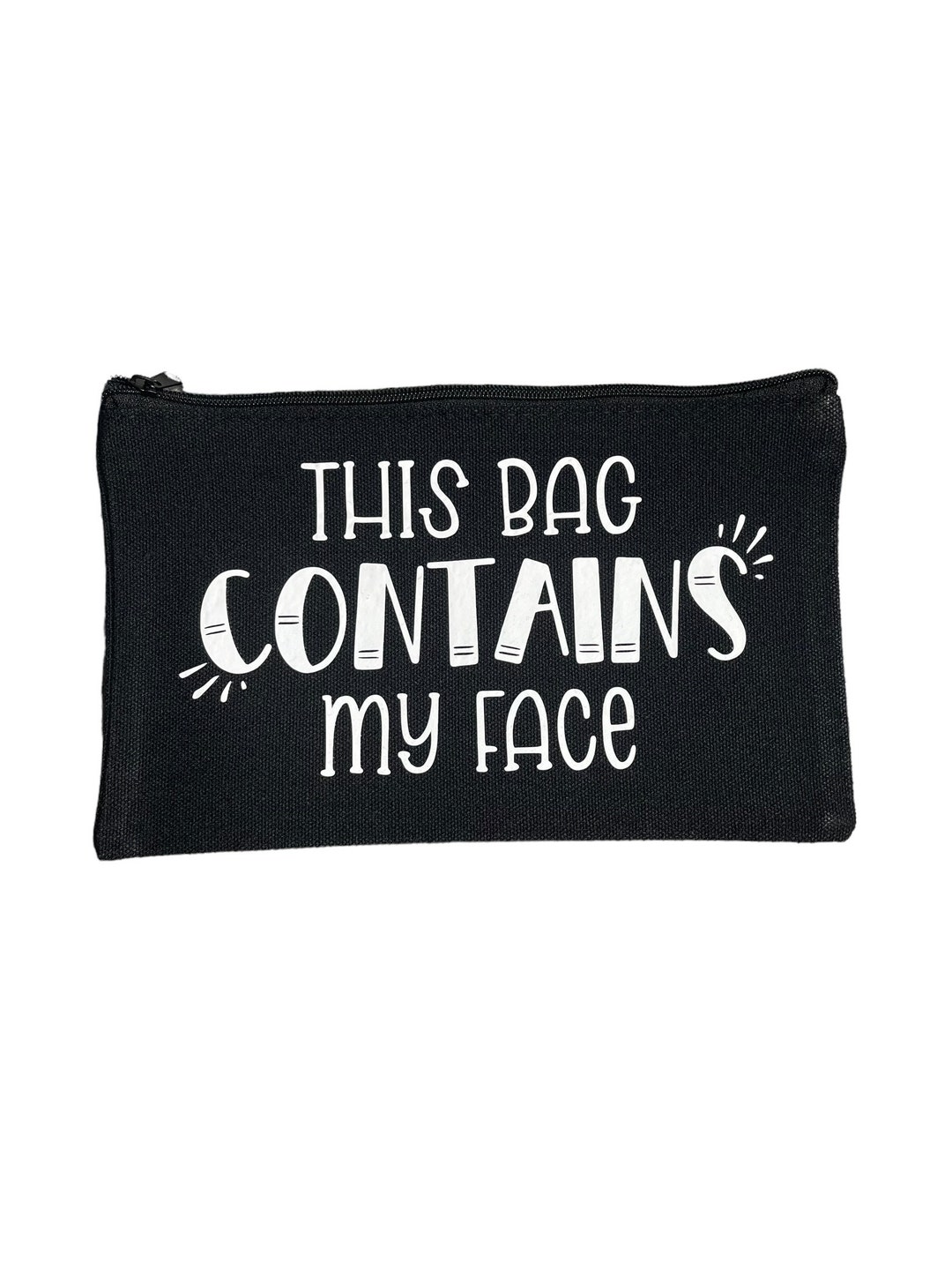 This Bag Contains My Face- Black Travel Bag- Raerocollection - Etsy