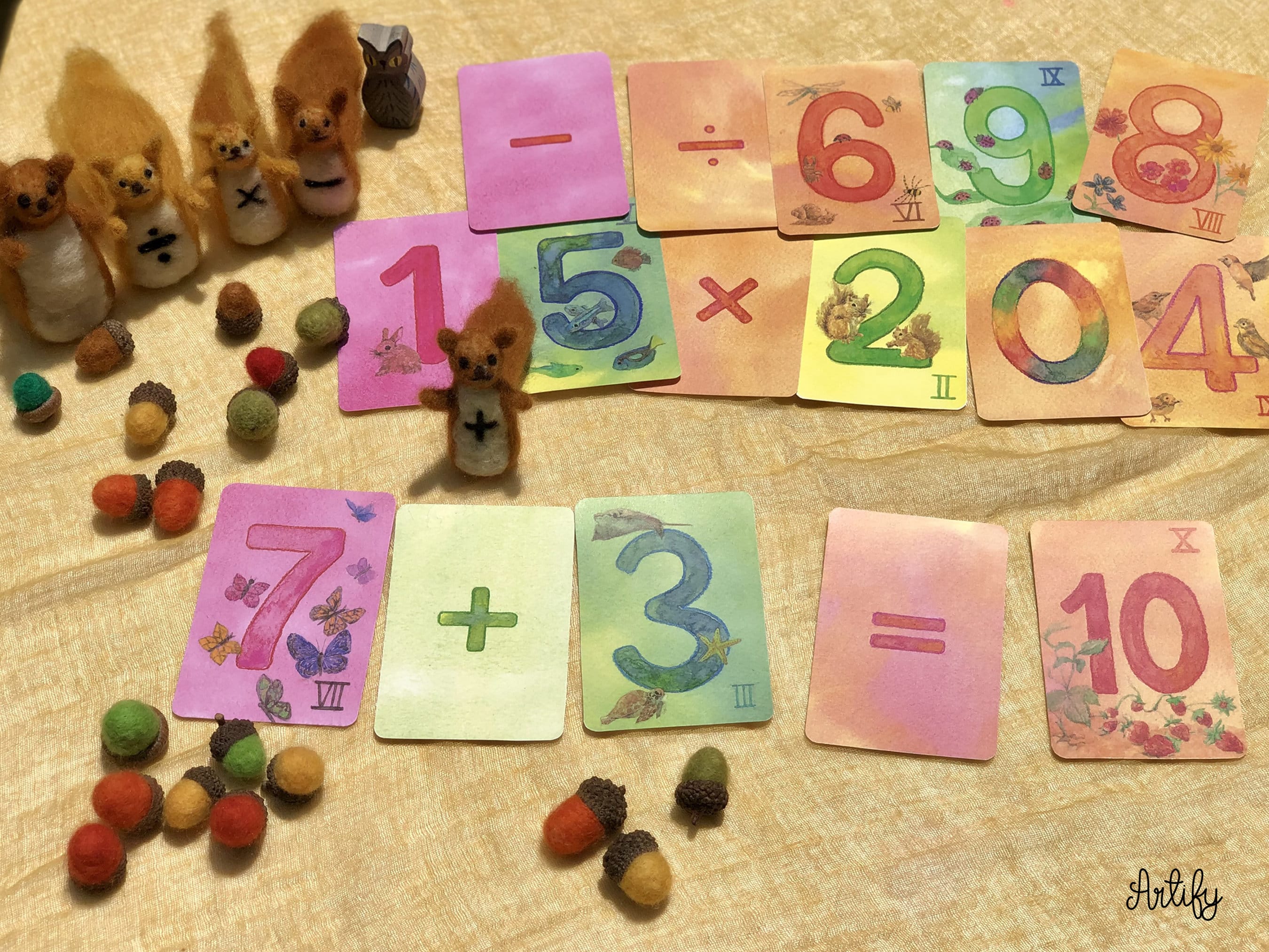 Waldorf Number Cards/ Watercolor Educational Material/ Homeschooling ...